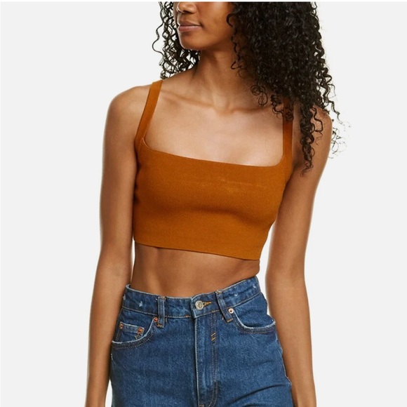 A.L.C. | Tops | Alc Sofie Knit Crop Top Size Small In Brown | Poshmark